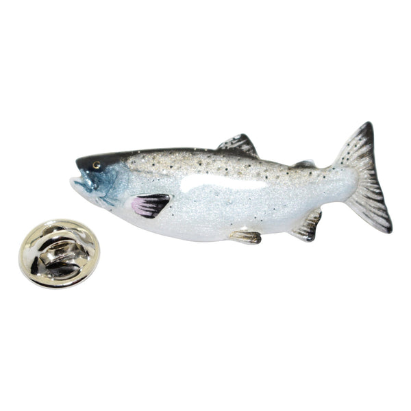 Coho Salmon Pin ~ Hand Painted ~ Lapel Pin ~ Sarah's Treats & Treasures