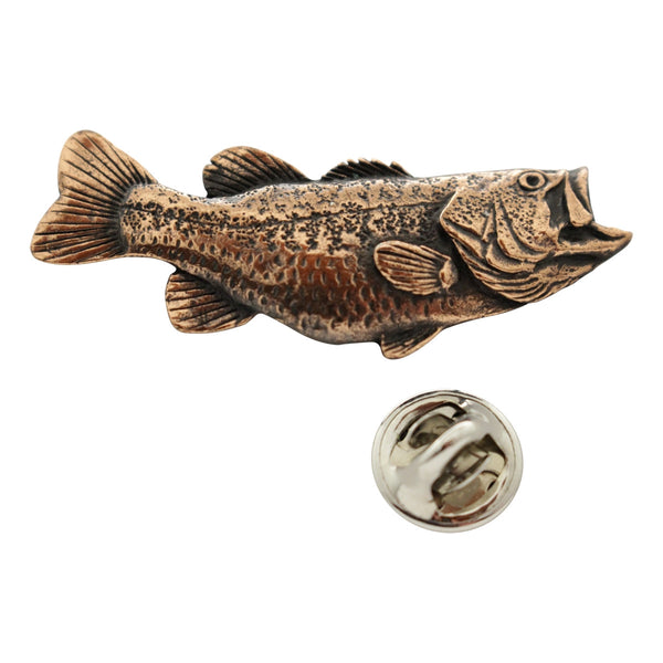 Largemouth Bass Pin ~ Antiqued Copper ~ Lapel Pin ~ Sarah's Treats ...