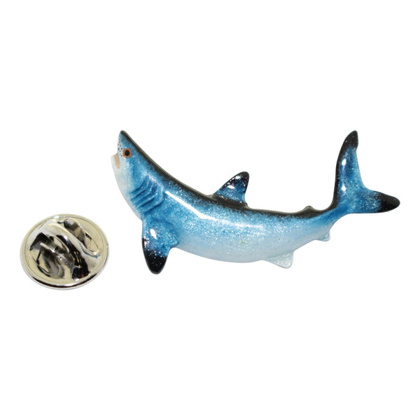 Mako Shark Pin ~ Hand Painted ~ Lapel Pin ~ Sarah's Treats & Treasures