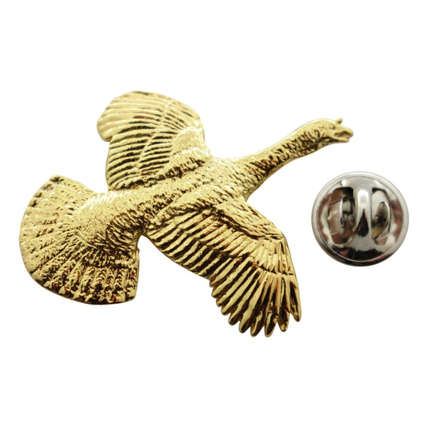 Flying Turkey Pin ~ 24K Gold ~ Lapel Pin ~ Sarah's Treats & Treasures