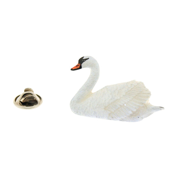 Swan White Pin ~ Hand Painted ~ Lapel Pin ~ Sarah's Treats & Treasures