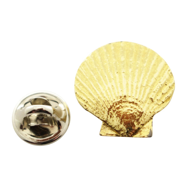 Scallop Pin ~ 24K Gold ~ Lapel Pin ~ Sarah's Treats & Treasures