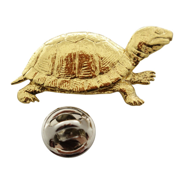 Box Turtle Pin ~ 24K Gold ~ Lapel Pin ~ Sarah's Treats & Treasures