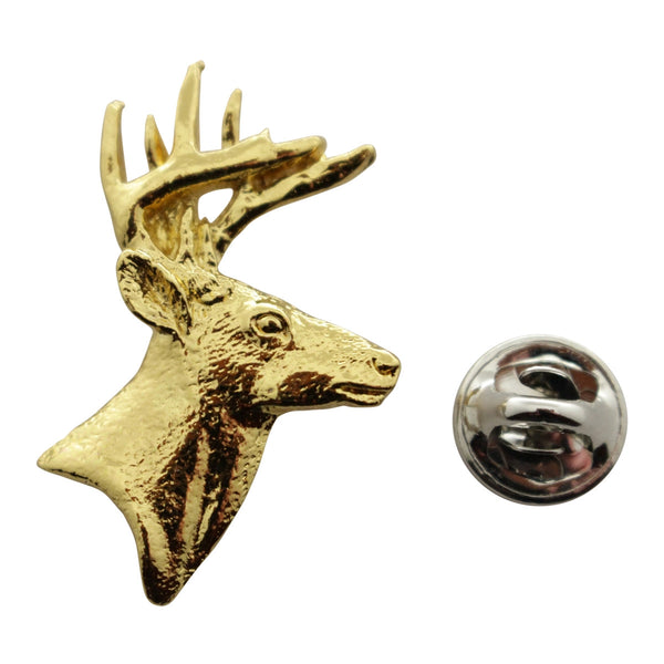 Buck Head Pin ~ 24K Gold ~ Lapel Pin ~ Sarah's Treats & Treasures