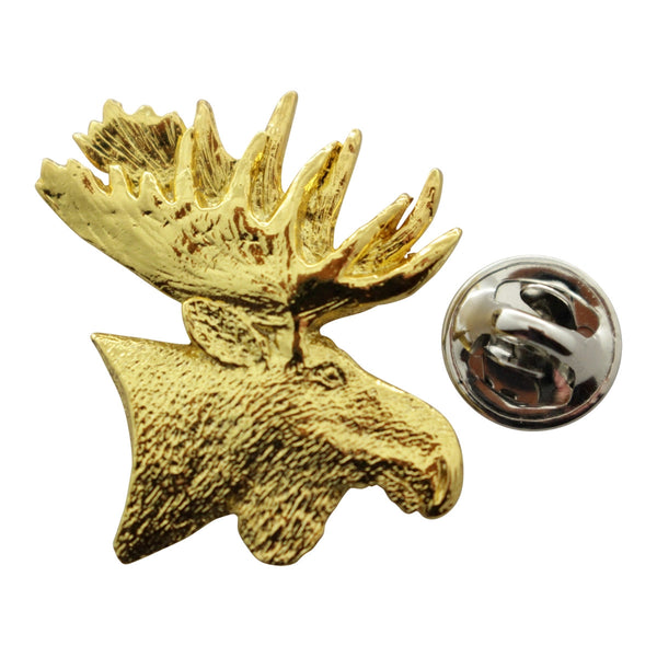 Moose Head Pin ~ 24K Gold ~ Lapel Pin ~ Sarah's Treats & Treasures
