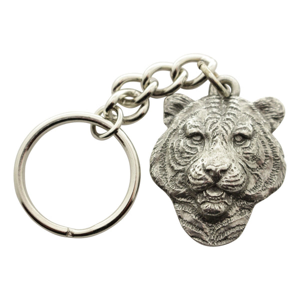 Tiger Head Keychain ~ Antiqued Pewter ~ Keychain ~ Sarah's Treats ...