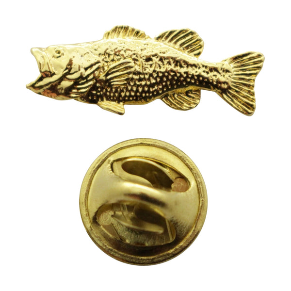 Largemouth Bass Mini Pin ~ 24K Gold ~ Miniature Lapel Pin ~ Sarah's ...