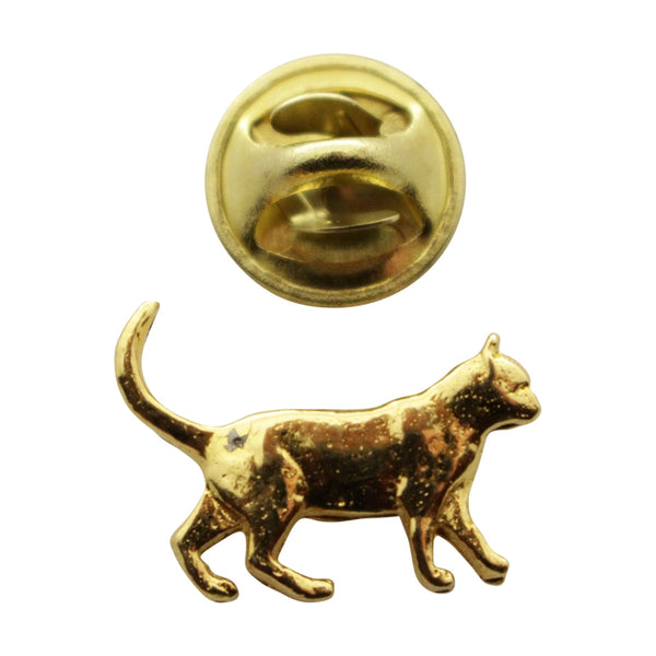 Walking Cat Mini Pin ~ 24K Gold ~ Miniature Lapel Pin ~ Sarah's Treats ...